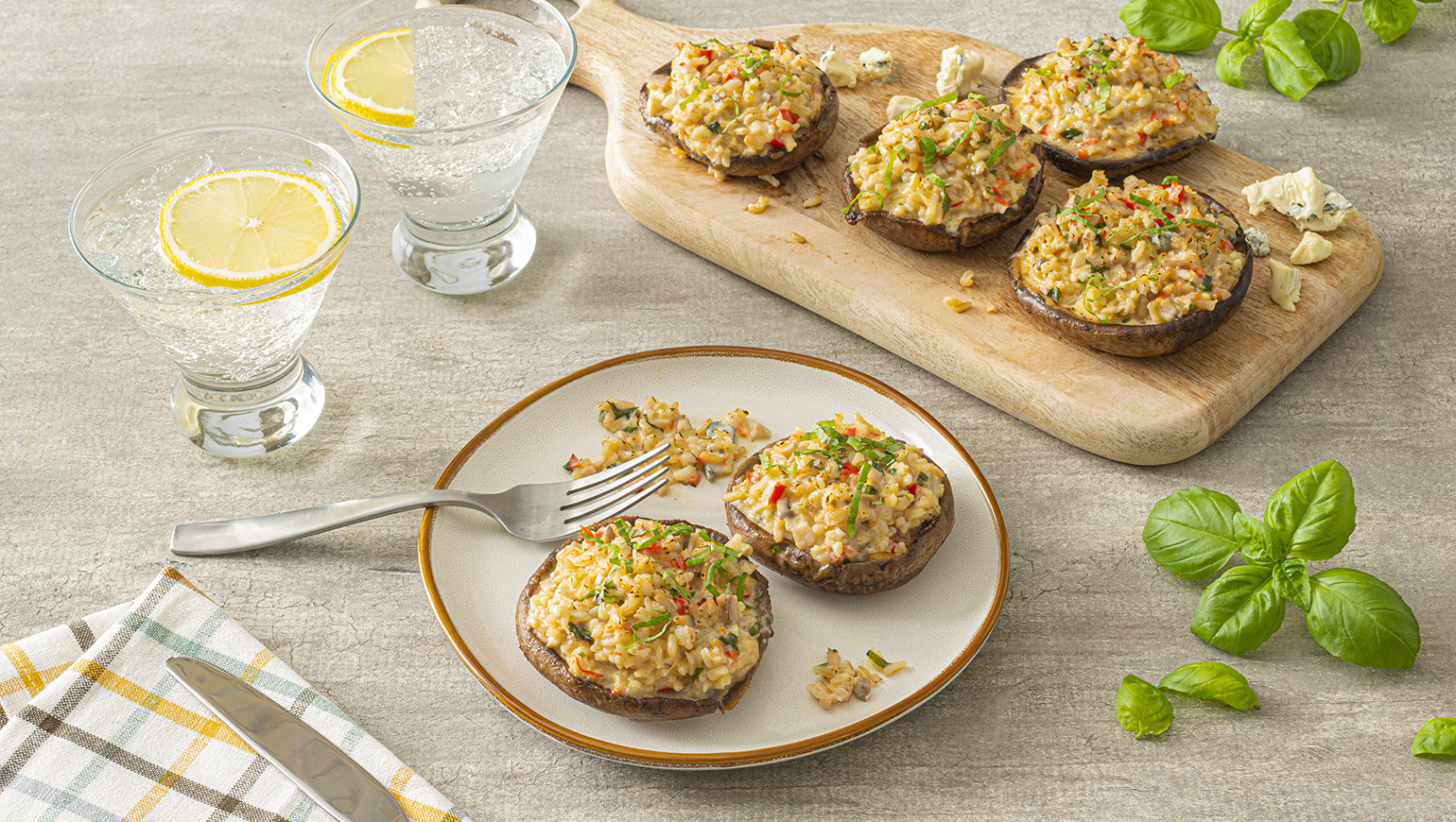 Blue Cheese Stuffed Mushrooms with Brown Rice | Success® Rice