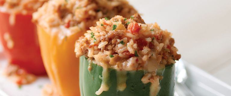 Spicy Stuffed Bell Peppers with Italian Sausage | Success® Rice
