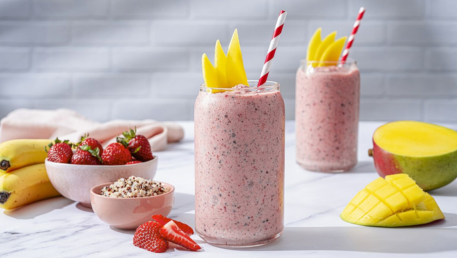 Strawberry Banana Mango Smoothie Recipe | Success® Rice